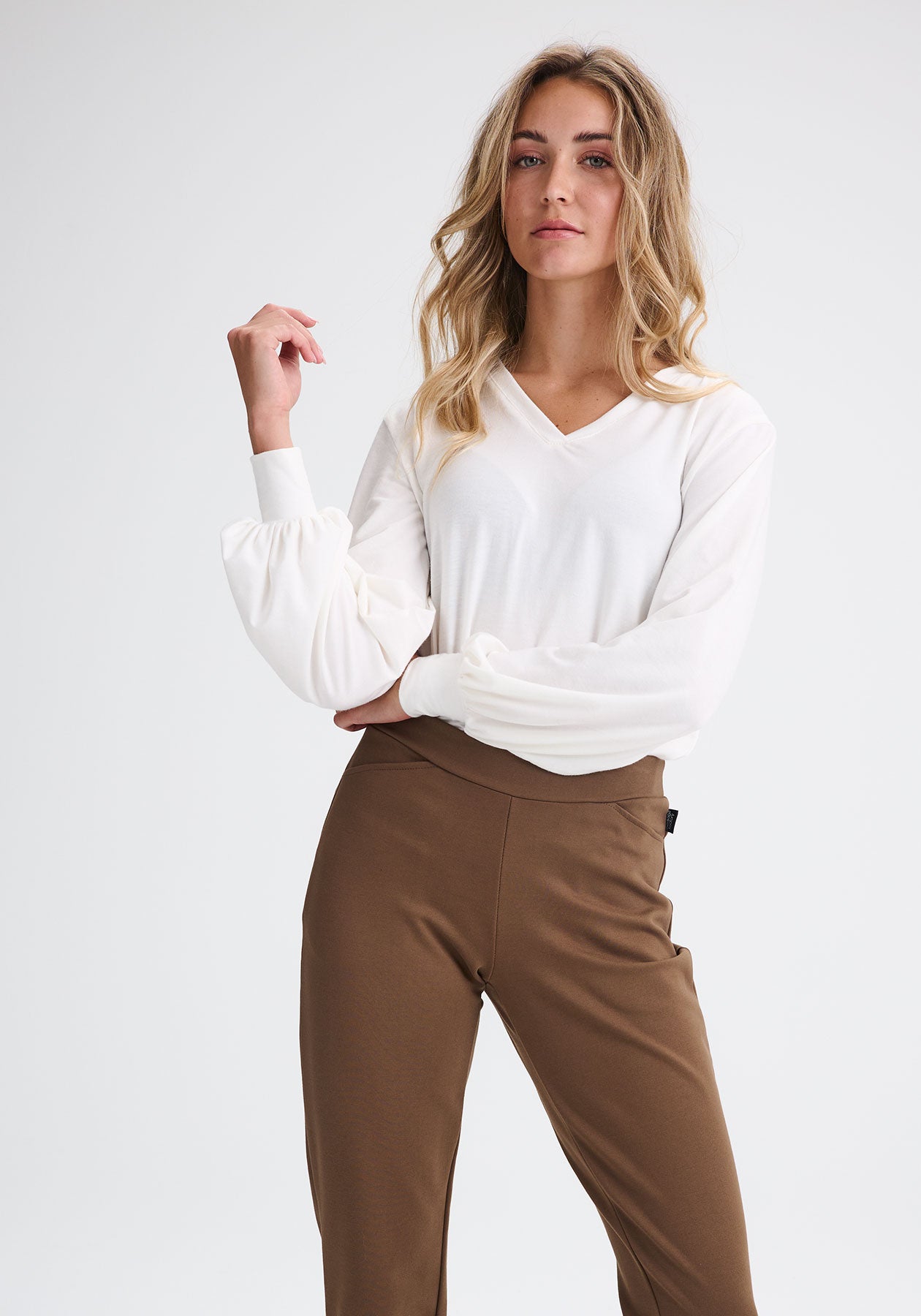 BELMINA - Haut Manches Longues Ivoire